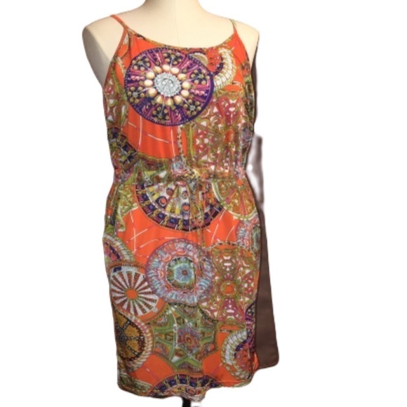 Dresses | Chatelaine Orange Multicolor Dress | Poshmark
